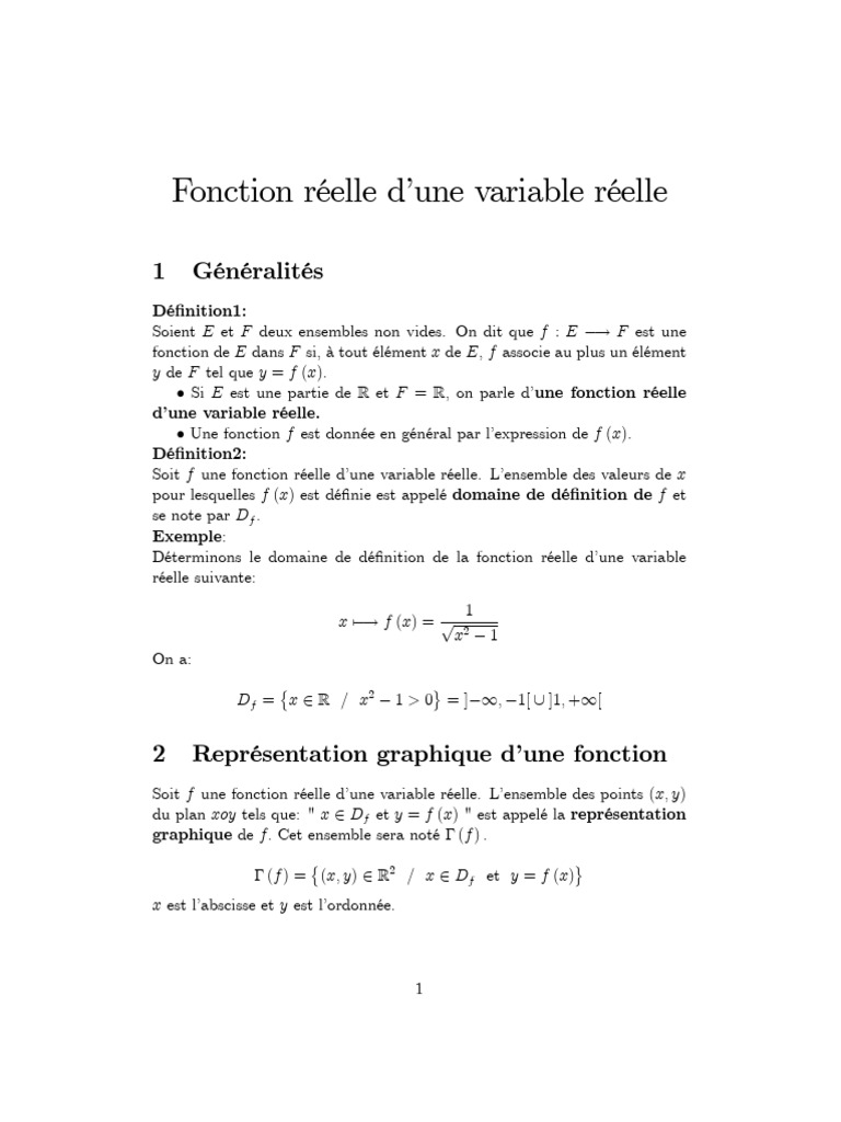 Fonction réelle d'une variable réelle | PDF | Fonction monotone ...