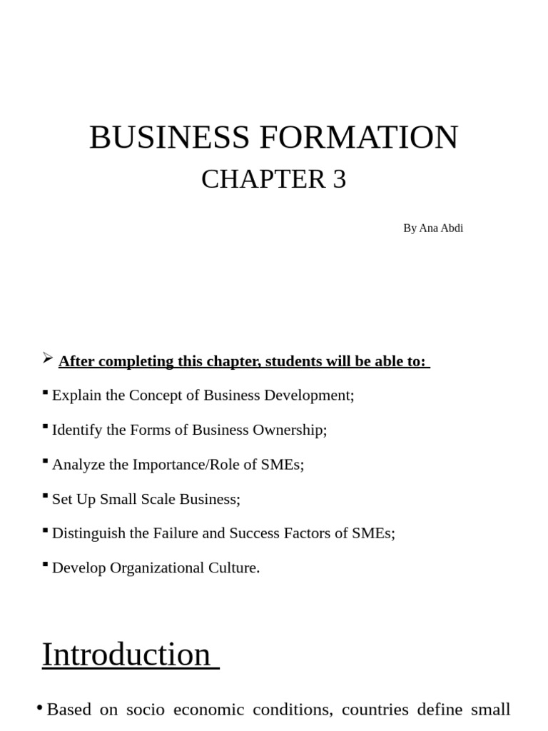 Entrepreneurship Chapter 3 Introduction To Business Plan | PDF ...
