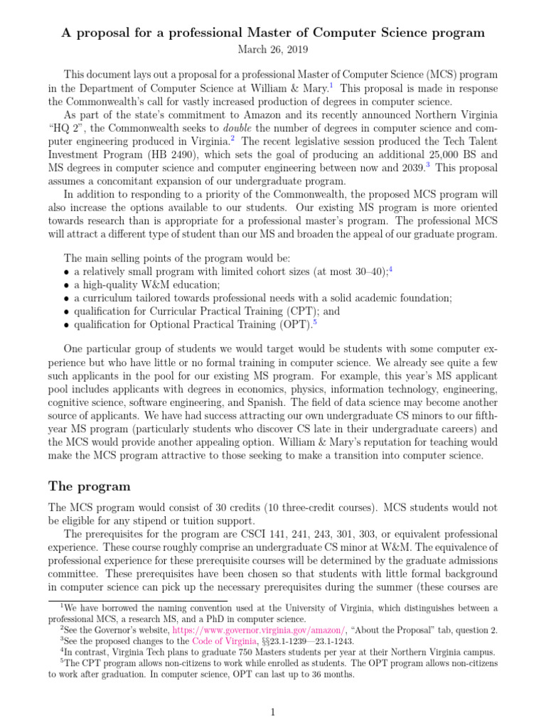 2019 Proposal For Masters in Cs | PDF | Master Of Science | Machine ...