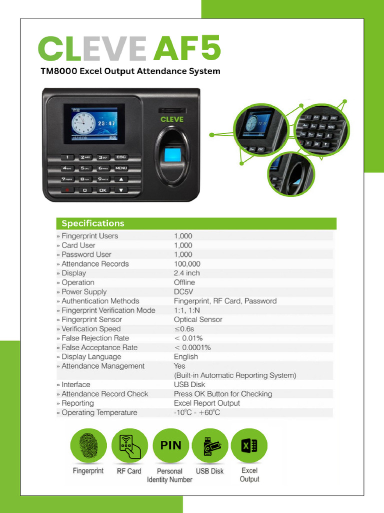 Datasheet Cleve AF5 | PDF