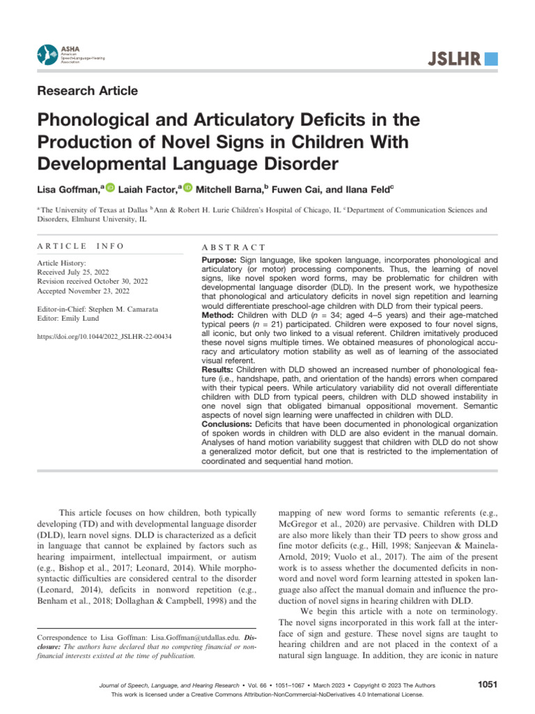 DLD | PDF | Sign Language | Word