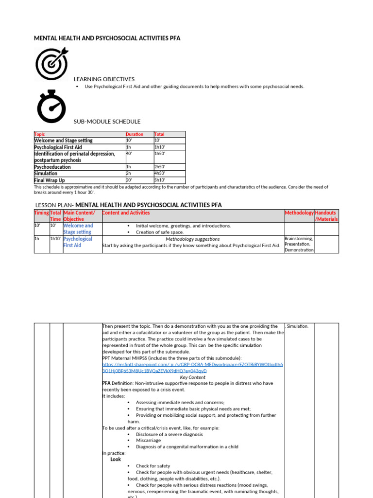 Psychological First Aid for Mothers | PDF | Psychological Trauma ...