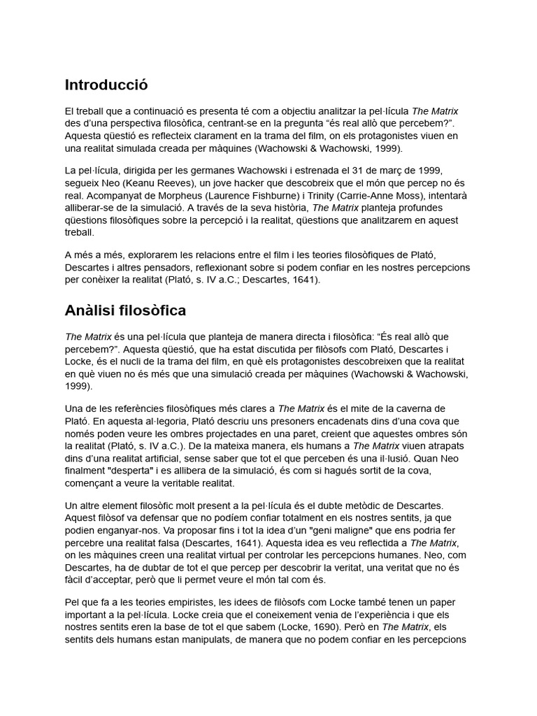 Armengol Molist, Martí - Anàlisi de Film - The Matrix | PDF