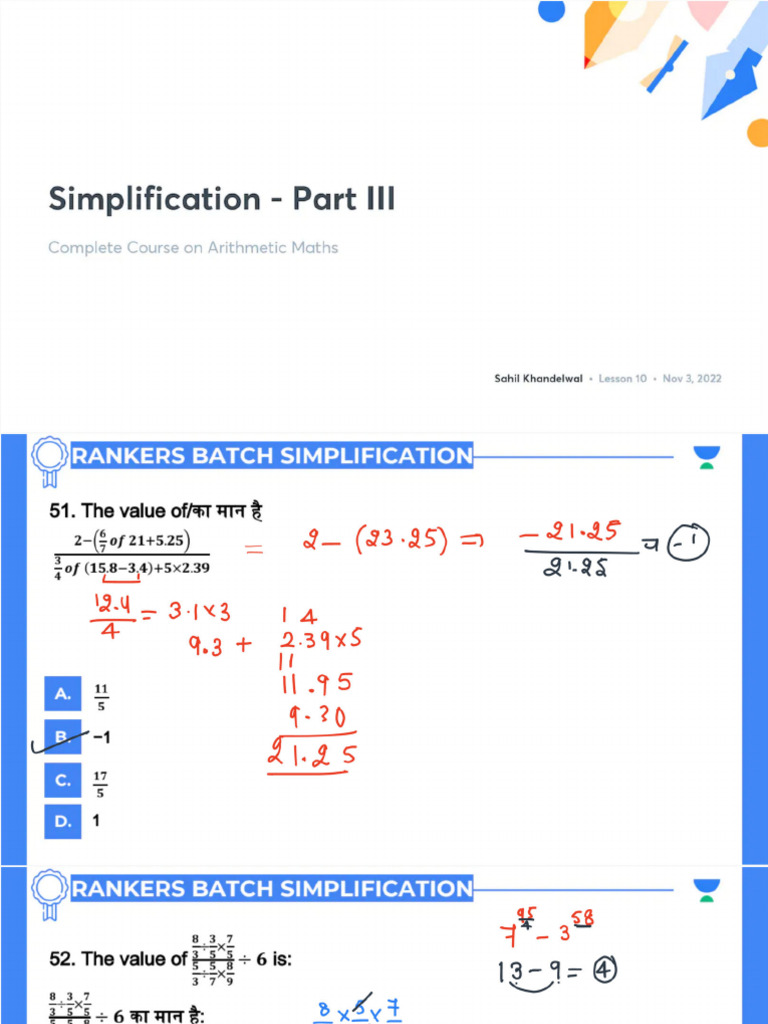 Simplification - Part III With Anno 1674702524551 | PDF
