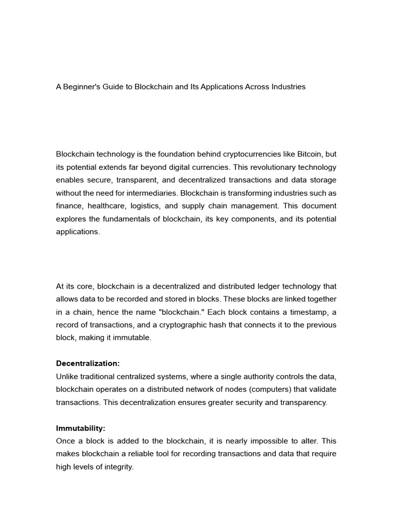 Blockchain Technology | PDF | Cryptocurrency | Computing