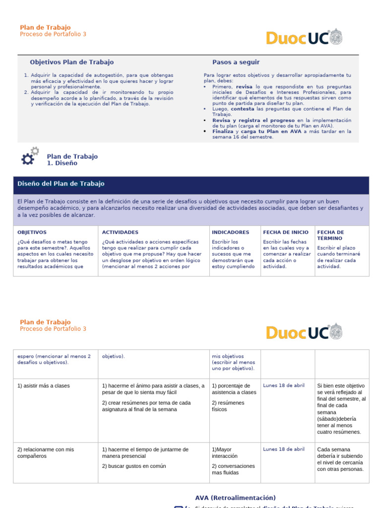 2. Plan de Trabajo APP3 | PDF