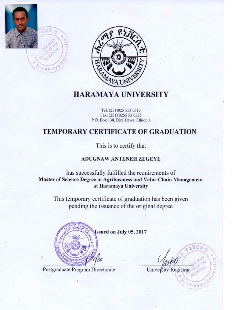 Master Degree Certificate | PDF