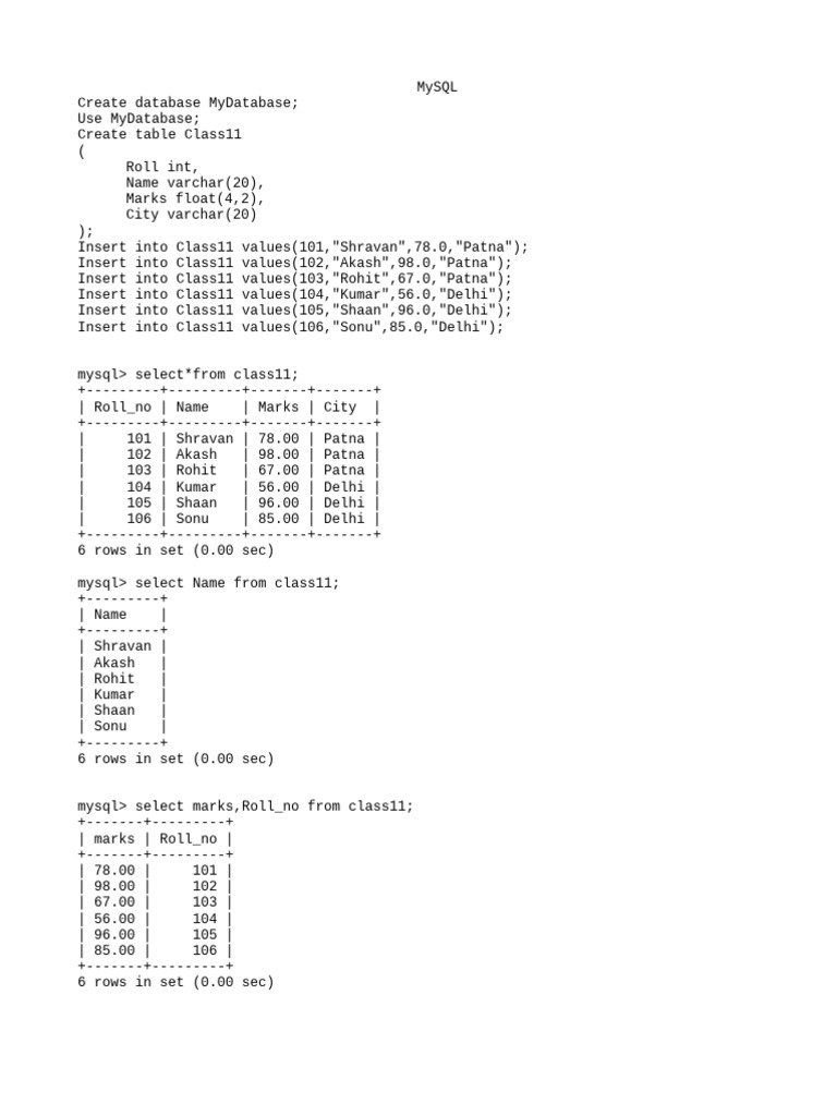 Mysql-1 | PDF | Information Technology Management | Data