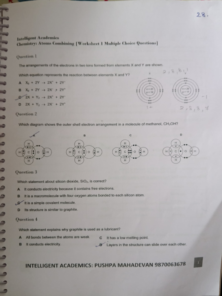 chemistry Home work | PDF