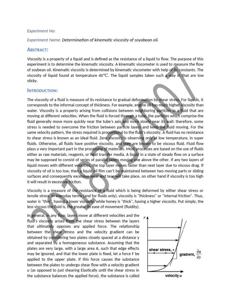 viscosity determination | PDF | Viscosity | Fluid Mechanics