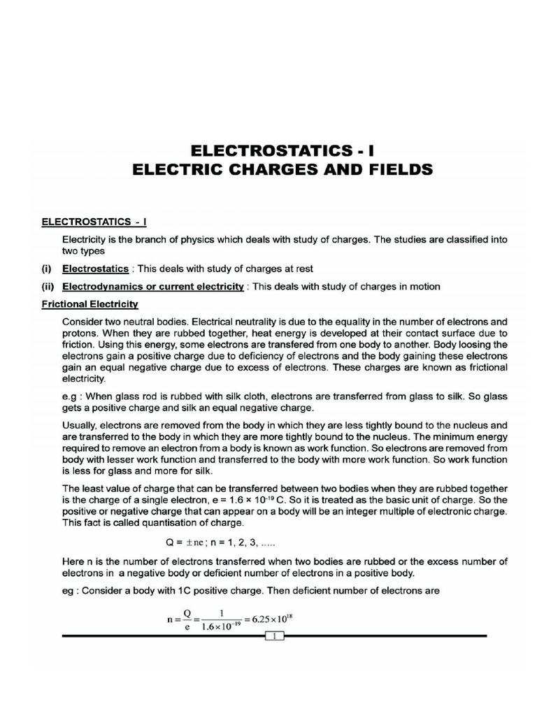 Electrostatics (Lecture Note) | PDF | Electric Field | Sphere