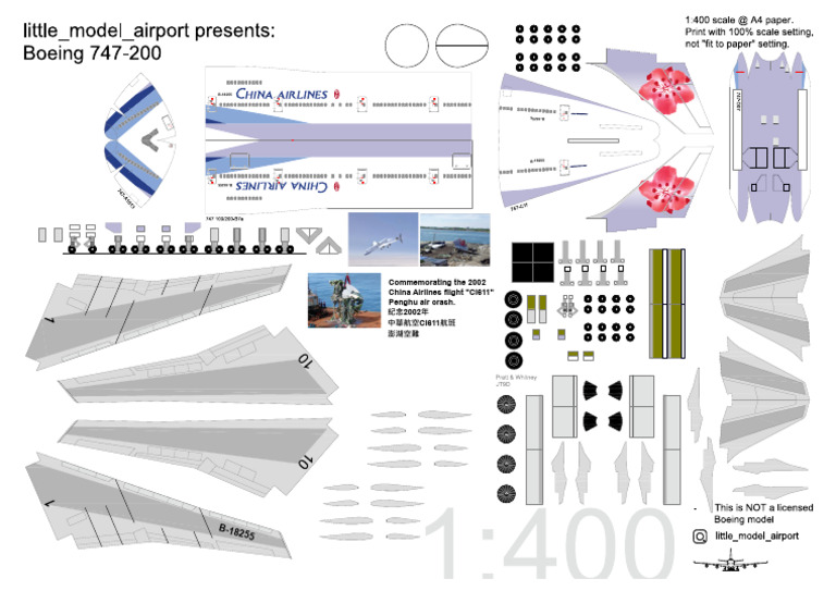 400scale b747-200 China Airlines CI611 | PDF