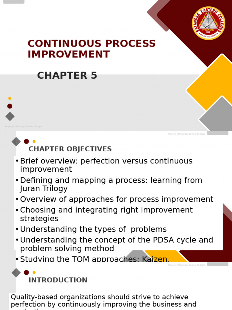 TQM 5 Continuous Process Improvement | PDF | Six Sigma | Business