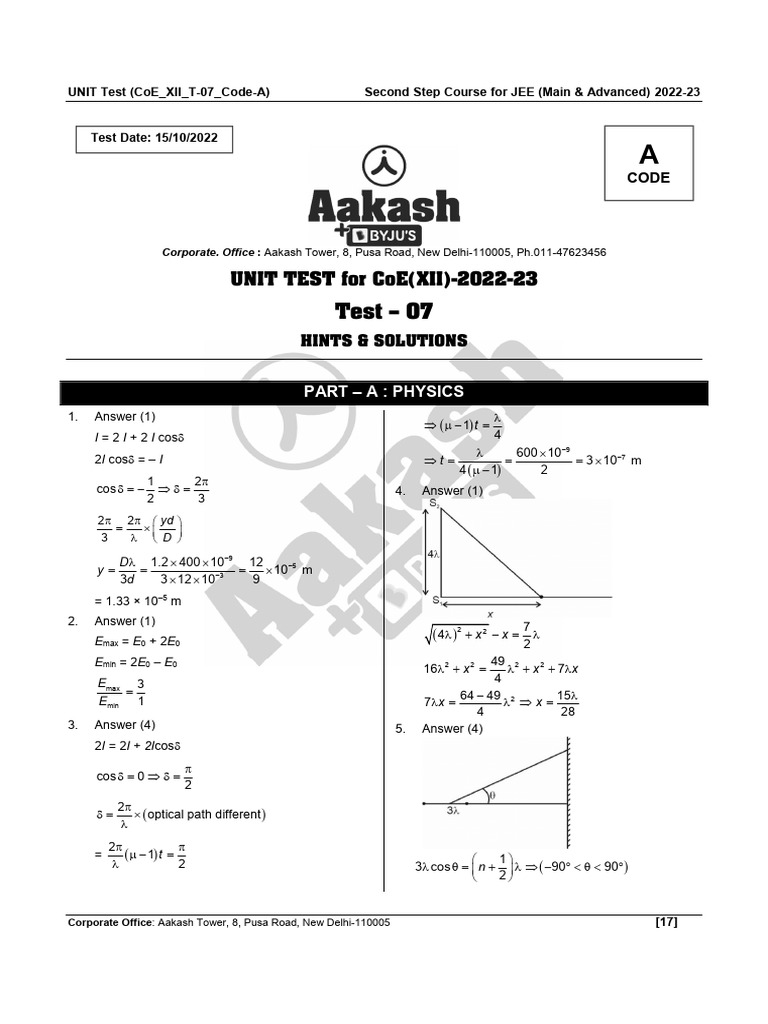 soln of wavw optics and ray optics | PDF | Carboxylic Acid | Acid
