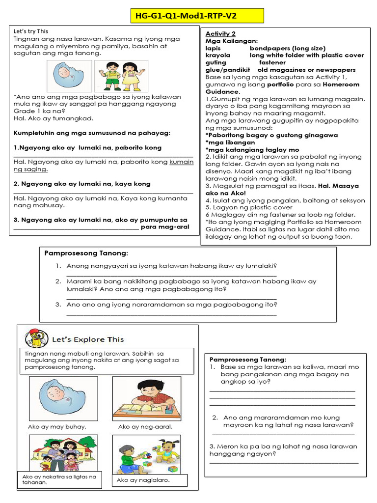 Q1-Homeroom-Guidance-Tagalog | PDF