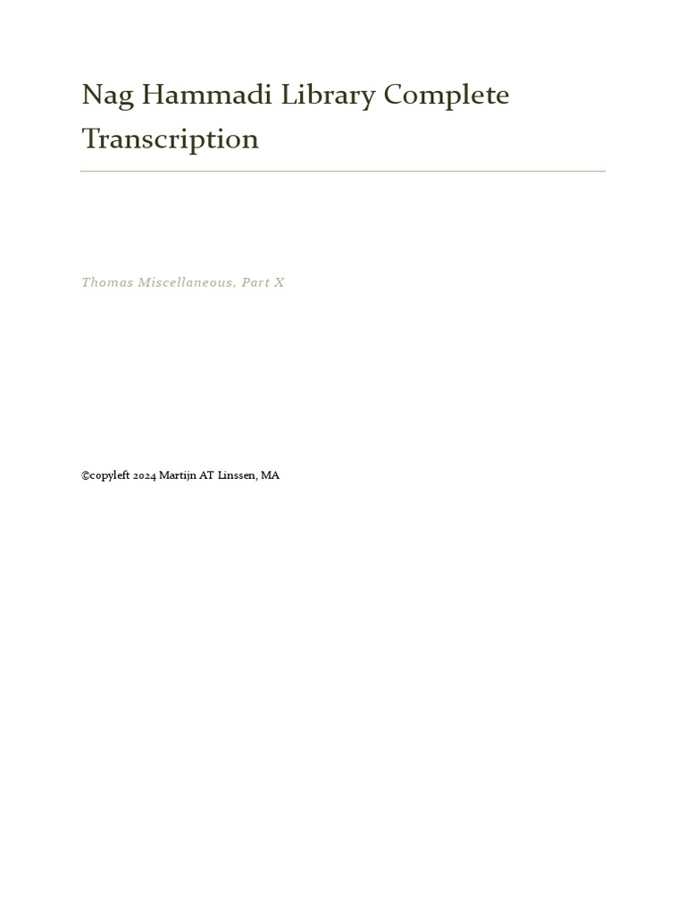 Nag Hammadi Library Complete Transcription v10 | PDF | Septuagint ...