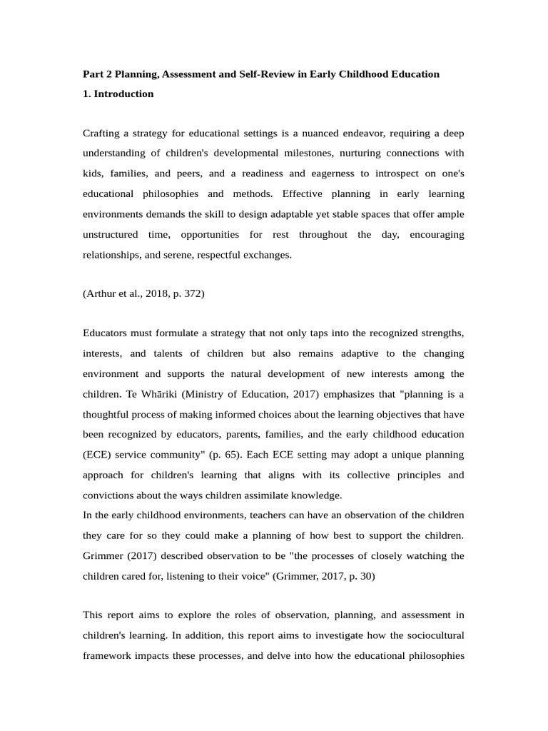 Early Years Learning Framework Insights | PDF | Educational Assessment ...