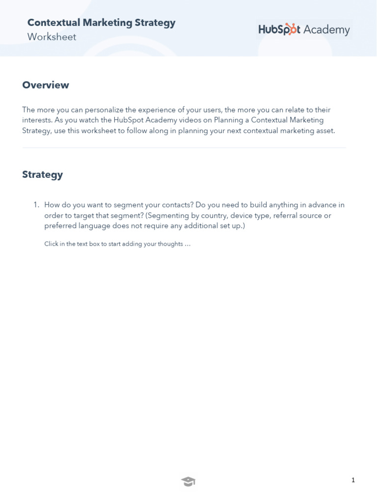 Contextual_Marketing_Strategy_Worksheet-1-2 | PDF | Marketing | Human ...