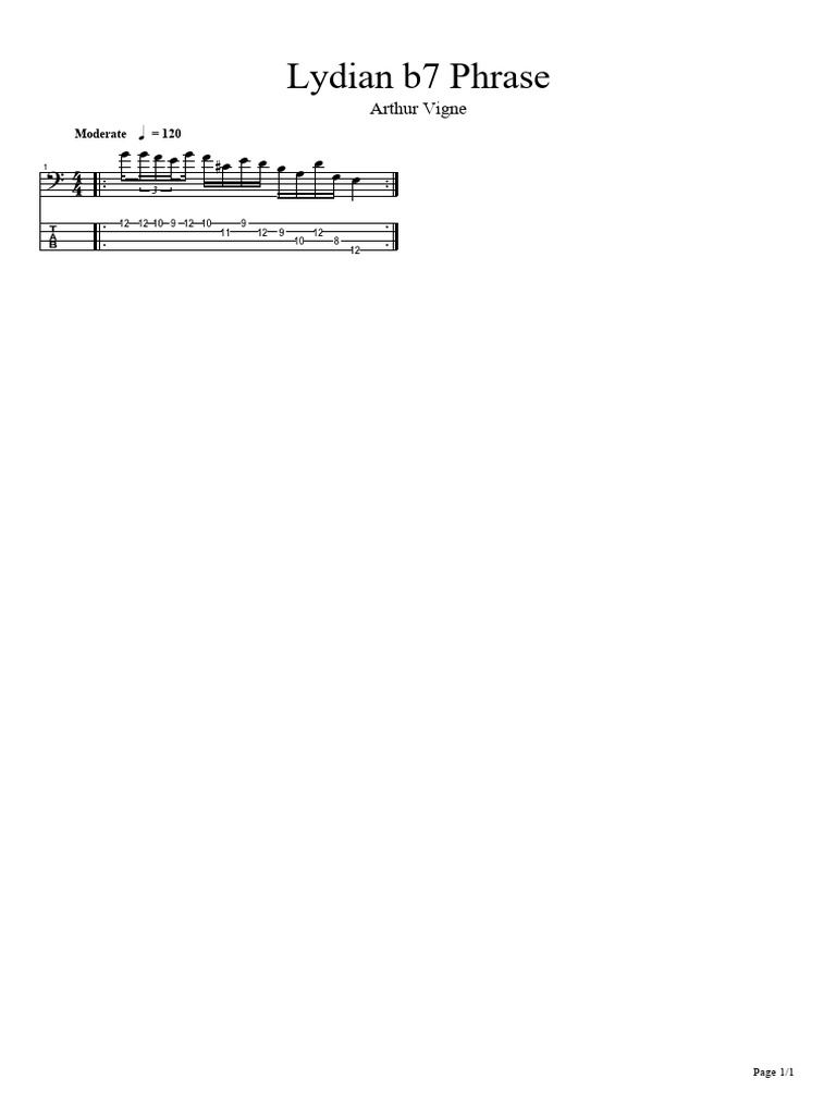 Lydian b7 Phrase | PDF