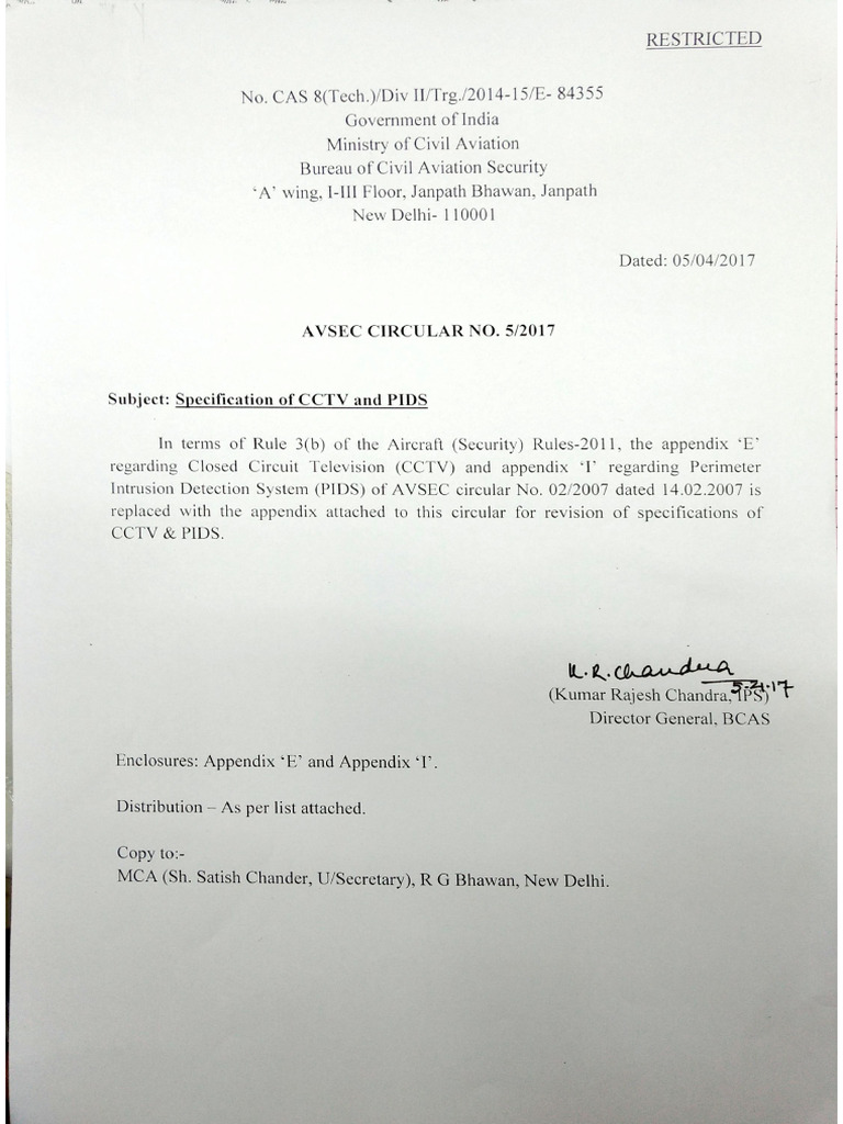 Circular 5-2017 CCTV and PIDS | PDF | Radar | Computer Network