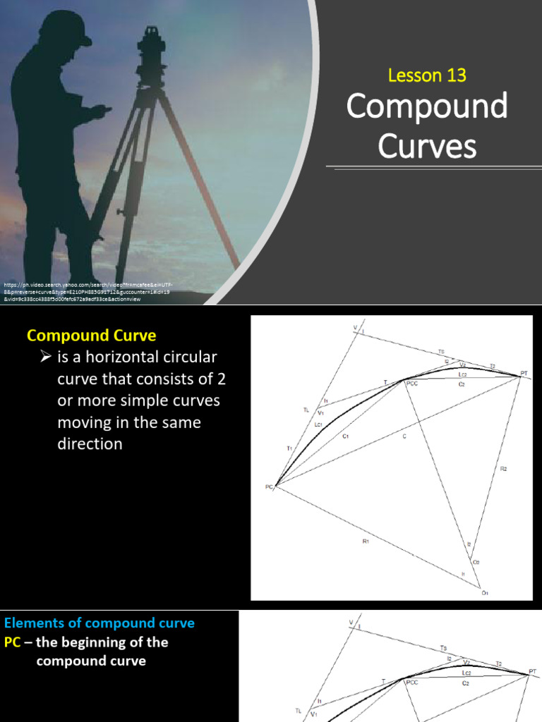 Lesson 13 Compound Curves | PDF | Tangent | Angle