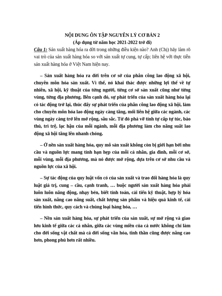 NOI DUNG ON TAP NL2 Từ Khoá 21 | PDF