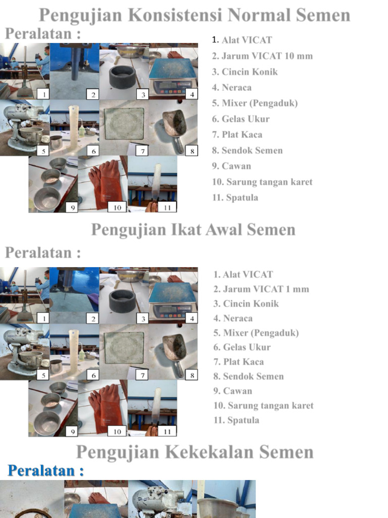 Peralatan Uji Semen Lengkap | PDF