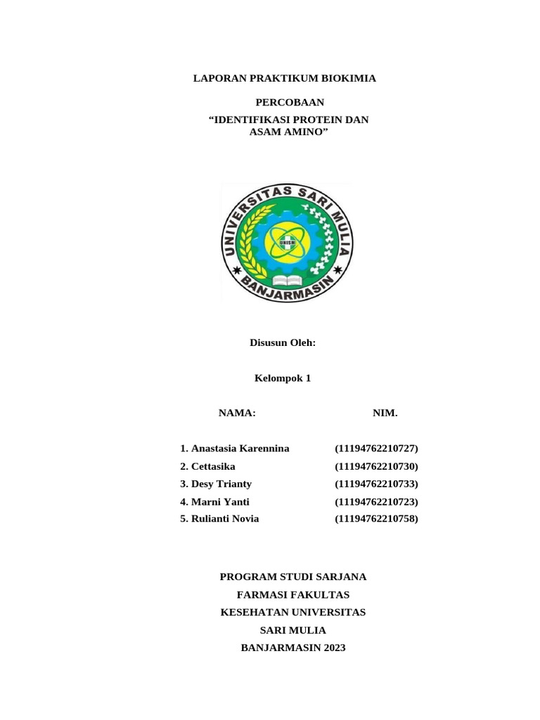 Laprak Biokimia 4 (Identifikasi | PDF