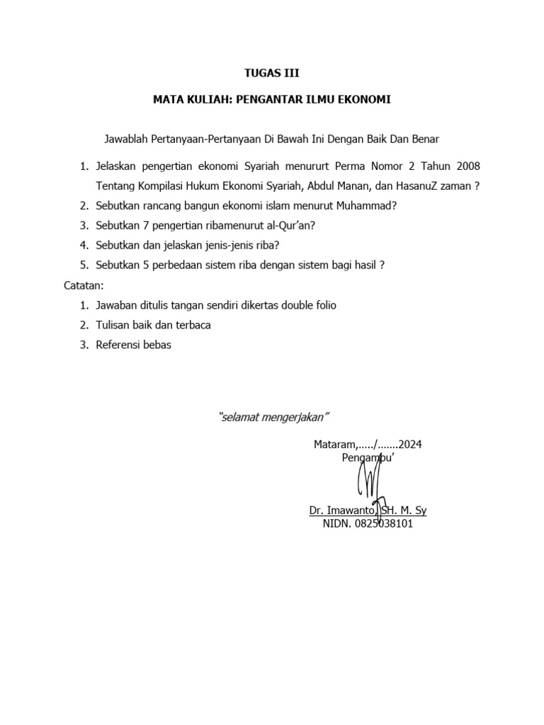 Tugas 3 Pengantar Ilmu Ekonomi | PDF