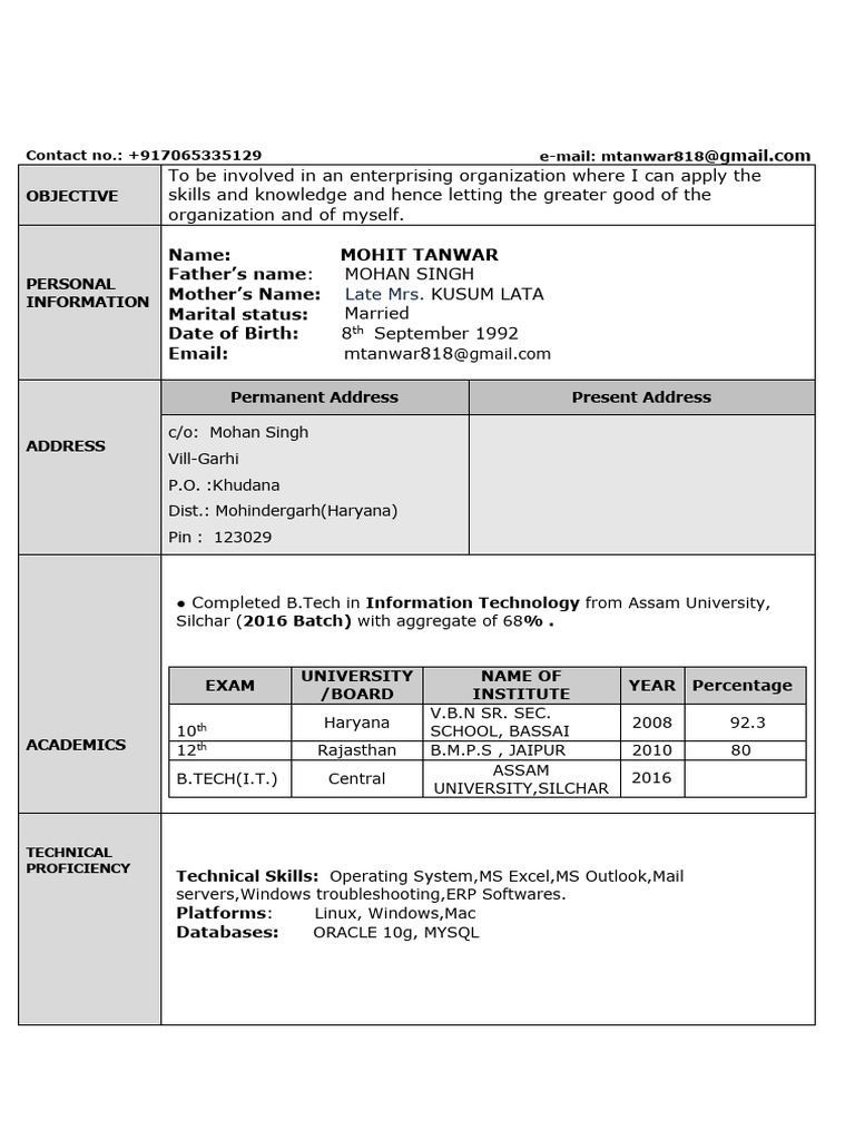 MohitCV | PDF | Computing | Computer Science