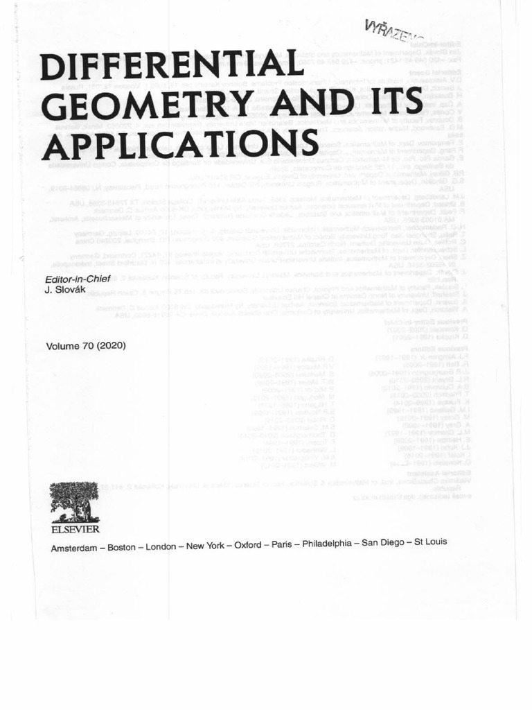 Diff Geo and Its App | PDF