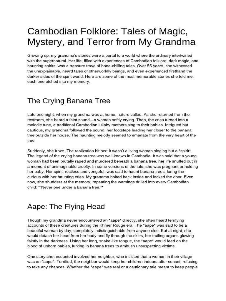 Cambodian Folklore - Tales of Magic, Mystery, and Terror From My ...