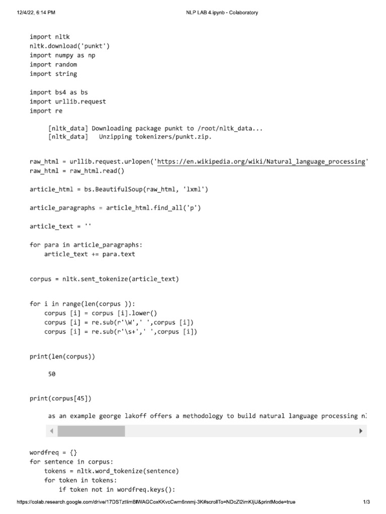 NLP LAB 4 | PDF NLP LAB 4 | PDF
