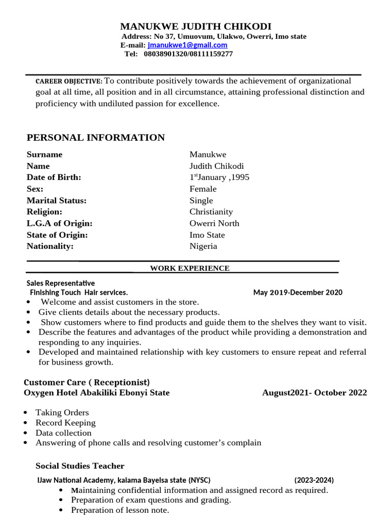 Judith Resume | PDF | Teachers