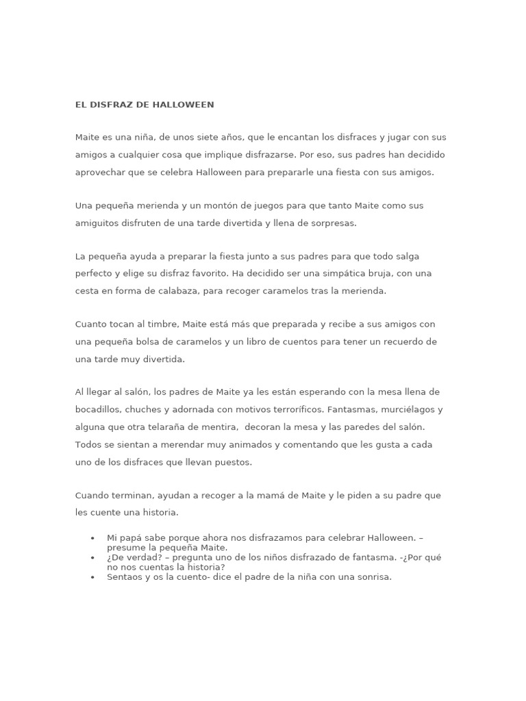 El Disfraz de Halloween | PDF | Víspera de Todos los Santos