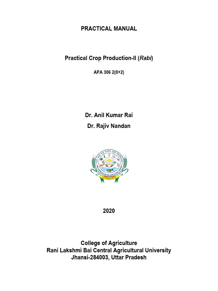 APA 306 Practical Crop Production-II (Rabi) | PDF | Crop Rotation ...