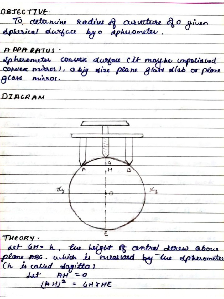 Ex.3 Spherometer | PDF