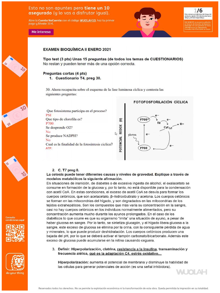 Wuolah Free Examen Bioq | PDF