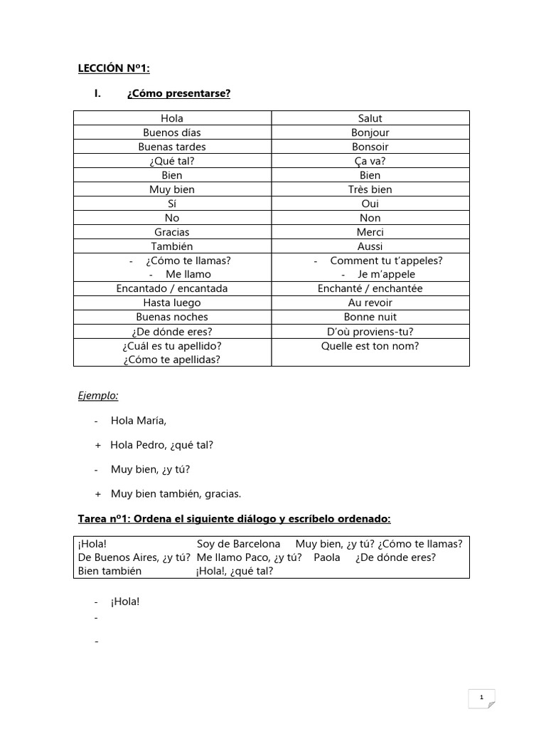 Frases Básicas en Español y Francés | PDF | Alimentos