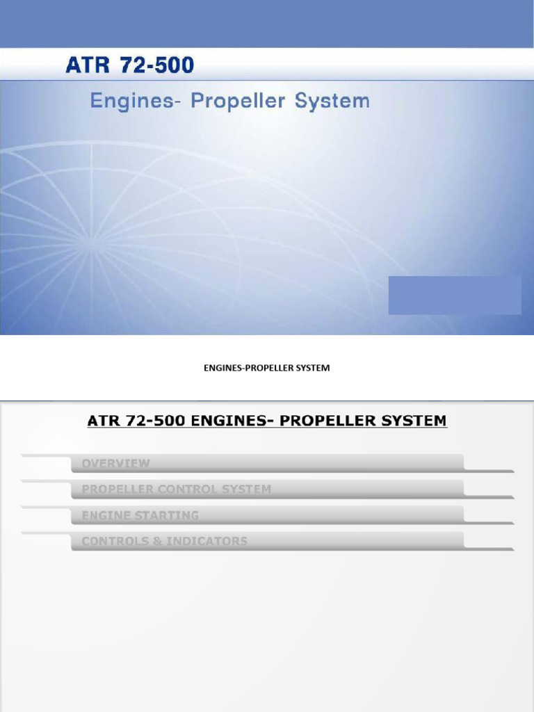 ATR Propeller System Overview | PDF | Propulsion | Machines