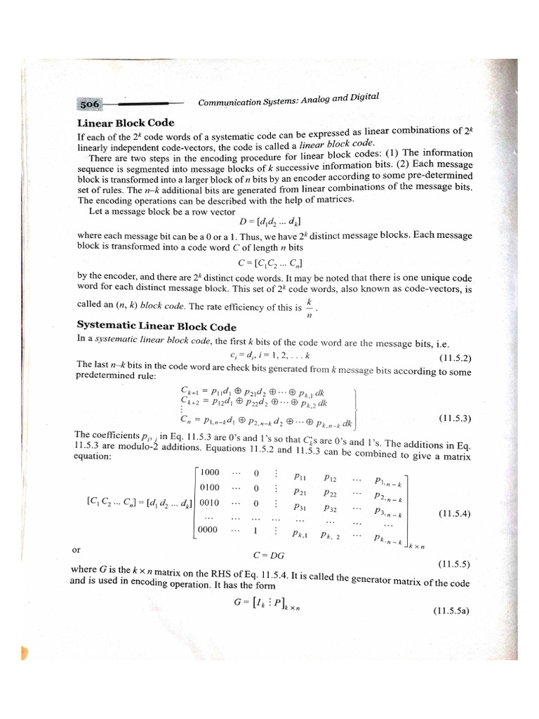 Linear cicular block codes | PDF