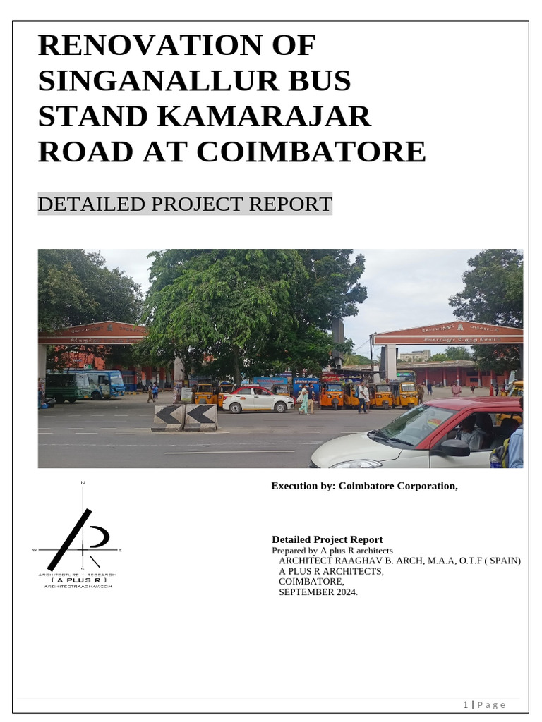 Singanallur Bus Stand DPR 24-09-2024 | PDF | Lighting | Road