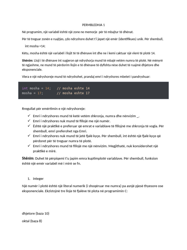 Permbledhja 1 Ne CPP | PDF