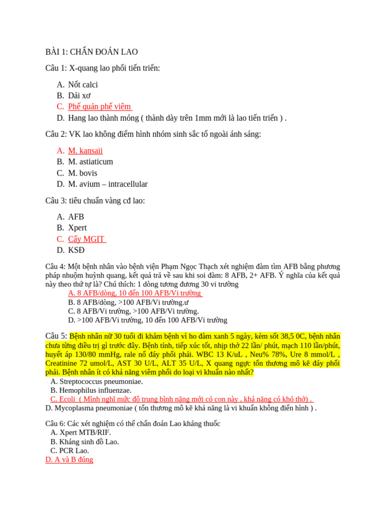 ĐỀ LAO TỔNG HỢP 1 SỐ ĐỀ | PDF