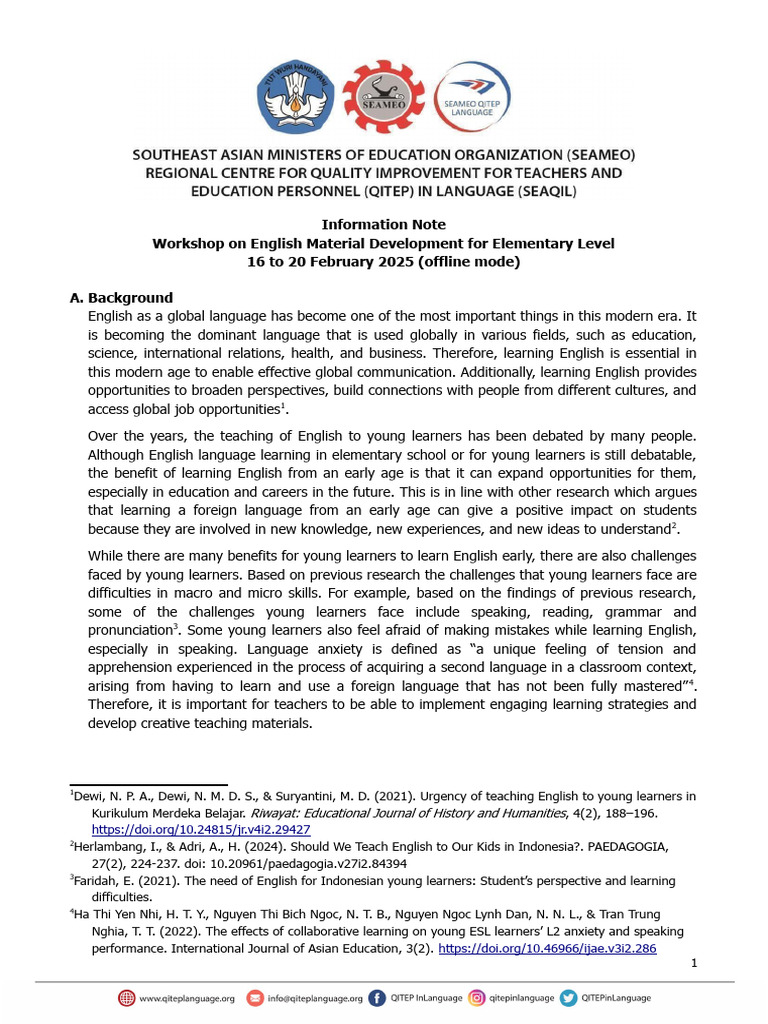 Participant Information Note Workshop EMD With MEXT | PDF | Foreign Language | Learning