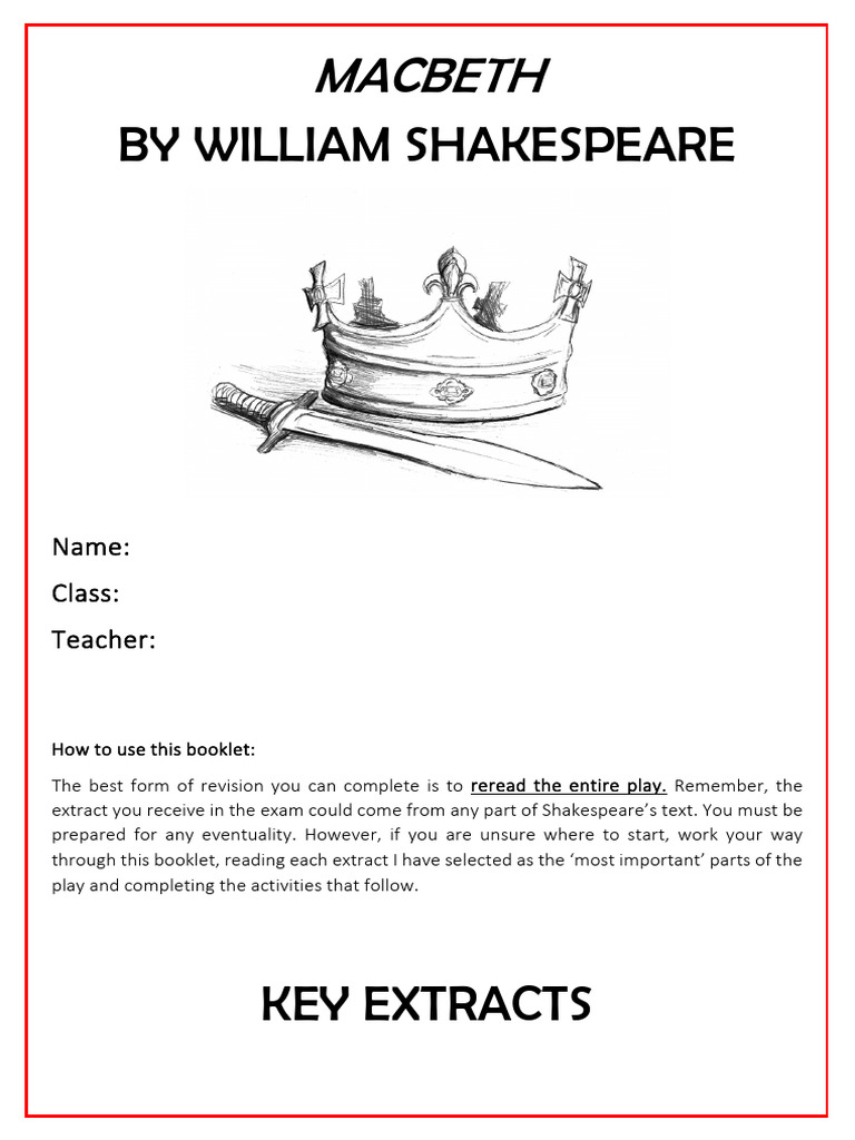 Macbeth Extract Booklet | PDF | Macbeth