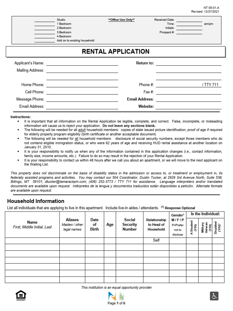 Pioneer Square Apartments - Application HUD | PDF | Race And Ethnicity ...