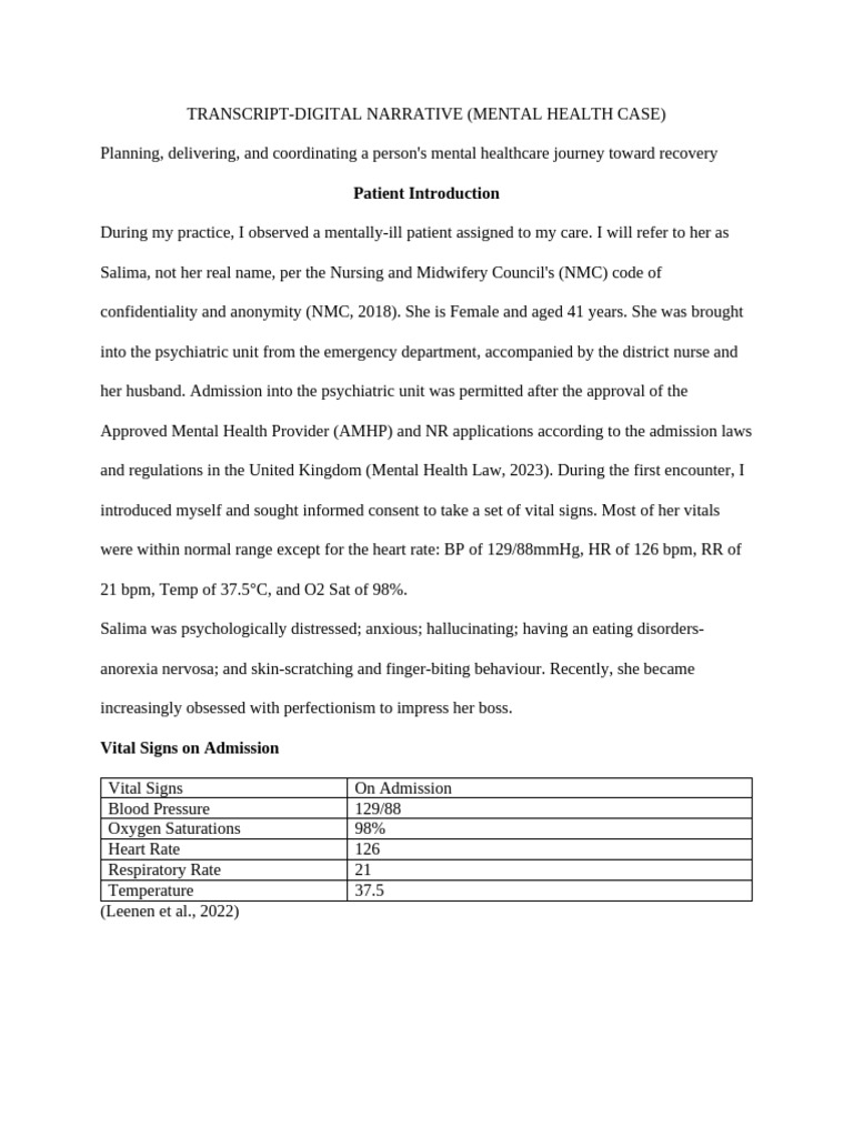 Obsessive-Compulsive Disorder (OCD) Mental Health Case | PDF ...
