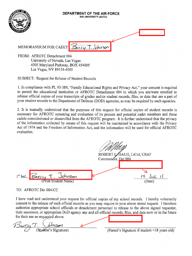 ROTC Participation Form Instructions | PDF