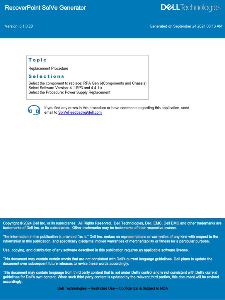 RecoverPoint - Replacement Procedure-RPA Gen 6 (Components and Chassis ...
